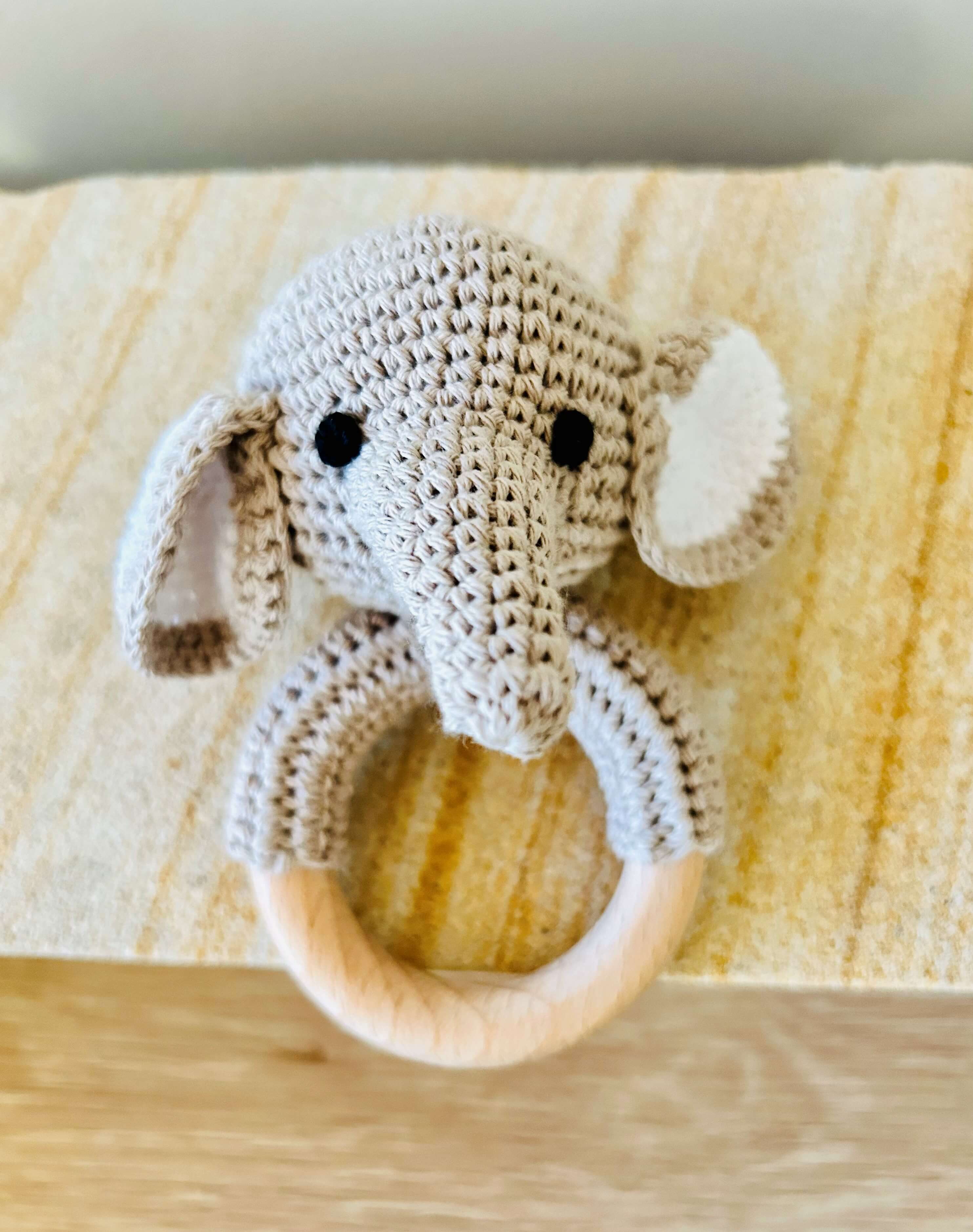 Crotchet Elephant Baby Rattle: Hamper My Style